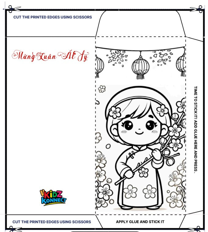 2025 Lucky Envelope Printable 4 | Tự làm bao lì xì 2025 - 4 – VietCan Books